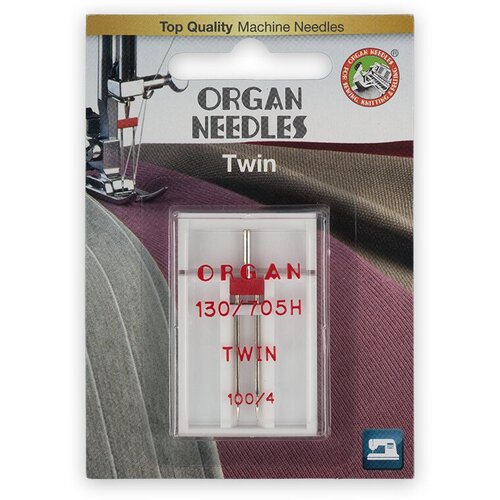 Иглы для быт. шв. машин ORGAN 100/4 1 шт в блистере 5102054BL двойные