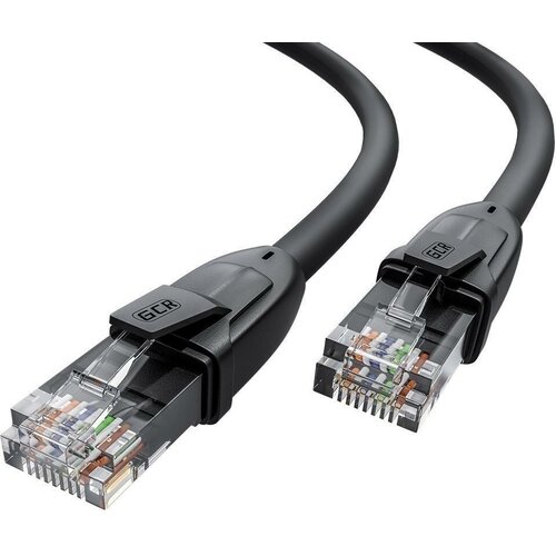 GCR Патч-корд прямой 0.5m UTP кат.6, черный, 24 AWG, литой, ethernet high speed 1 Гбит/с, RJ45, T568B