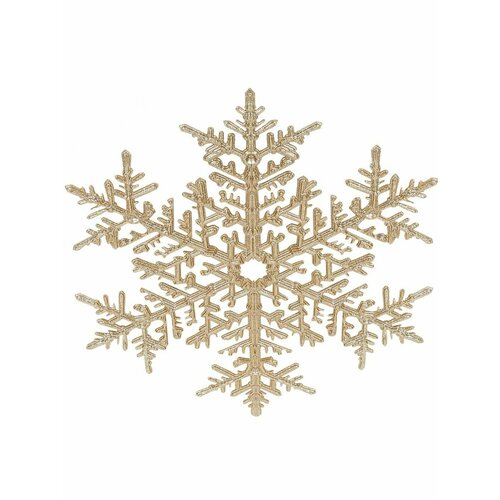 Украшение ёлочное «Снежинка», 25 см, цвет золотой