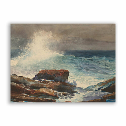 Картина на холсте, репродукция / Уинслоу Хомер - Incoming Tide, Scarboro, Maine / Размер 40 x 53 см