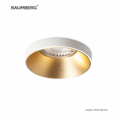 Встраиваемый неповоротный светильник RAUMBERG 5036 R gd/wh золотистый c белым кольцом под светодиодную лампу GU10