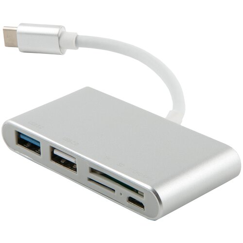USB-концентратор  Red Line Multiport adapter Type-C 5 in 1, разъемов: 5, серебристый