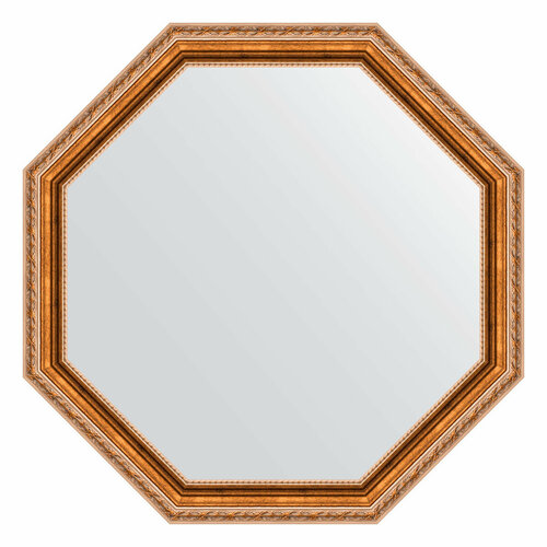 Зеркало настенное Octagon EVOFORM в багетной раме версаль бронза, 72,2х72,2 см, для гостиной, прихожей, кабинета, спальни и ванной комнаты, BY 3726