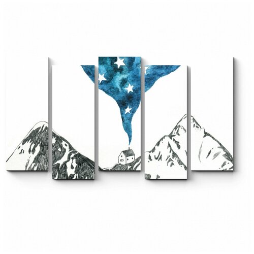 Модульная картина Домик в горах 220x127