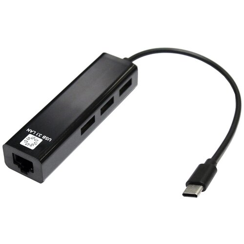 USB-концентратор  5bites UA3C-45-09BK, разъемов: 3, 10 см, черный