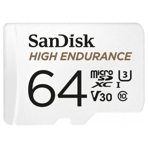 Карта памяти SanDisk microSDXC 64 ГБ Class 10, V30, UHS-I U3, R/W 100/40 МБ/с, адаптер на SD, 1 шт., белый