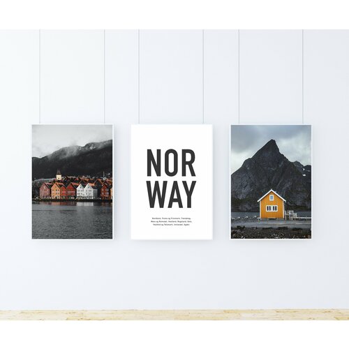 Набор плакатов "Дома Норвегии" 3 шт. / Набор интерьерных постеров формата А1 (60х80 см) без рамы