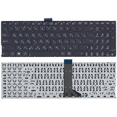Клавиатура для ноутбука Asus VivoBook TP550LD, черная без рамки, плоский Enter (шлейф 11,5 см)