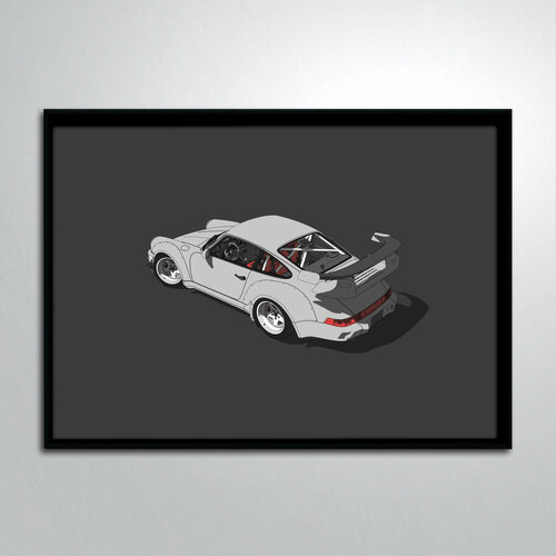 Постер в раме/Интерьер/Авто/1991 Porsche 911 Turbo минимализм
