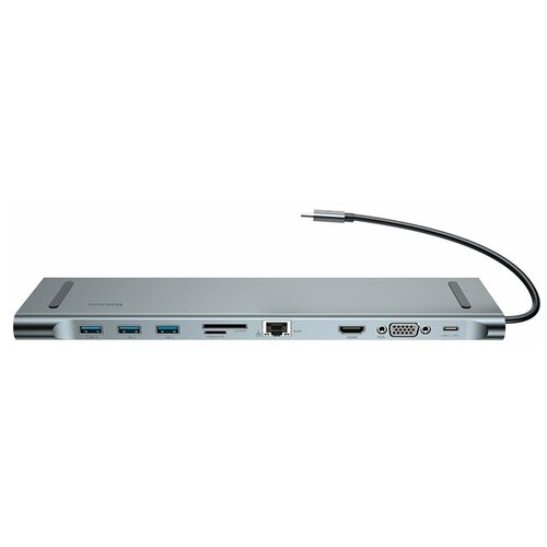 USB-концентратор  Baseus Enjoyment Series Type-C Notebook HUB (CATSX-F0), разъемов: 3, серый