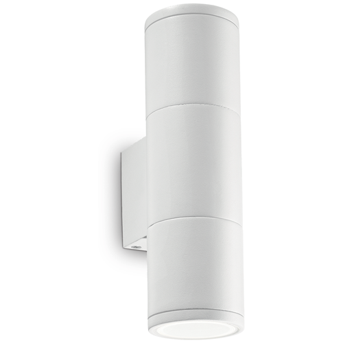 IDEAL LUX Уличный настенный светильник Gun AP2 Small Bianco, GU10, 70 Вт, лампы: 2 шт., цвет арматуры: белый, цвет плафона белый