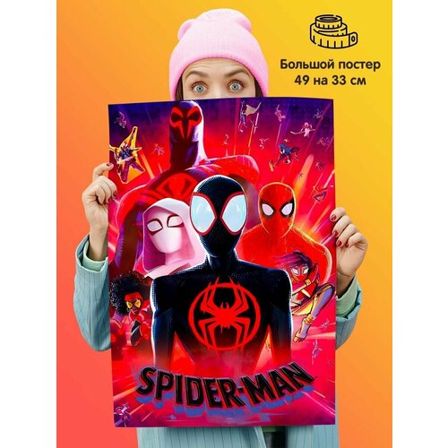 Плакат постер манга и аниме "Человек-паук: Паутина вселенных"