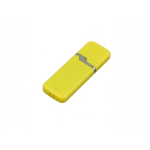 Промо флешка пластиковая с оригинальным колпачком (4 Гб / GB USB 2.0 Желтый/Yellow 004)