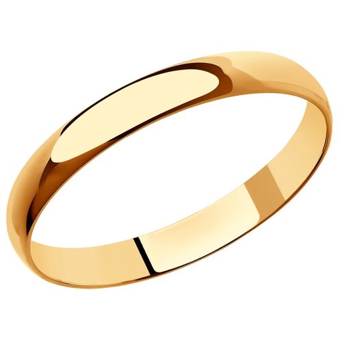 Кольцо обручальное SOKOLOV, красное, желтое золото, 585 проба, размер 21, красный