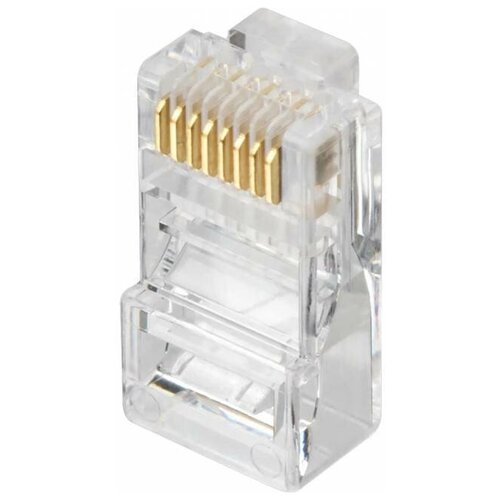 Коннектор RJ45 (8p8c) TWIST для витой пары, универсальный, категория 6 (cat. 6), неэкранированный (UTP), прозрачный, 100шт