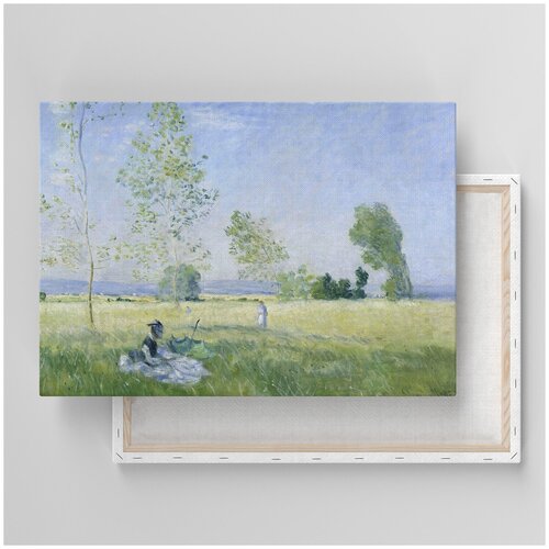 Картина на холсте с подрамником / Monet Claude - Summer Meadow at Bezons, 1874 / Клод Моне