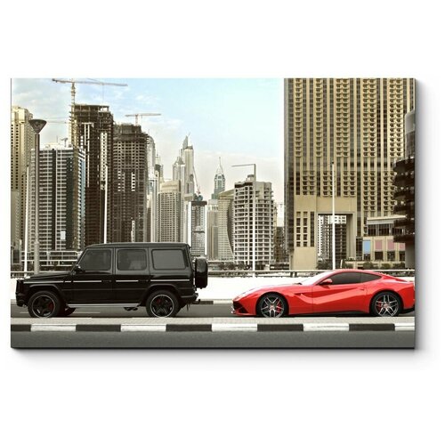 Модульная картина Роскошные автомобили в Дубае80x53