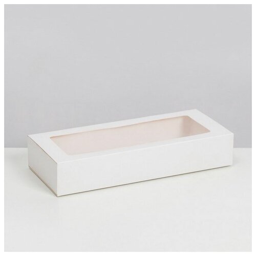 Коробка складня, пенал, с окном, белая, 27 x 12 x 5 см, 5 шт.
