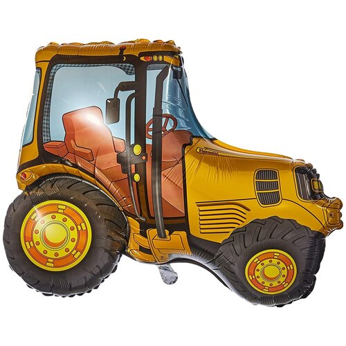 Шар фольгированный 12"Трактор желтый