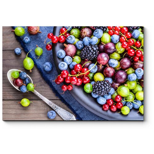 Модульная картина Россыпь сочных ягод 40x27