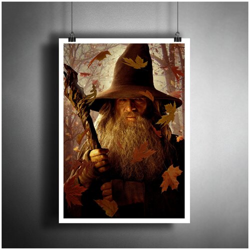 Постер плакат для интерьера "Фильм: Хоббит - Гендальф Серый. Hobbit - Gandalf the gray"/ Декор дома, офиса, комнаты A3 (297 x 420 мм)