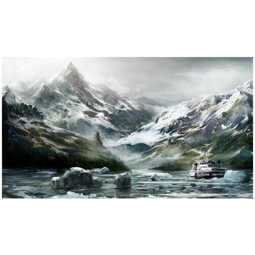 Картина на холсте 60x110 Альянс Лес "Альпийские ледники" на подрамнике / интерьер/ декор