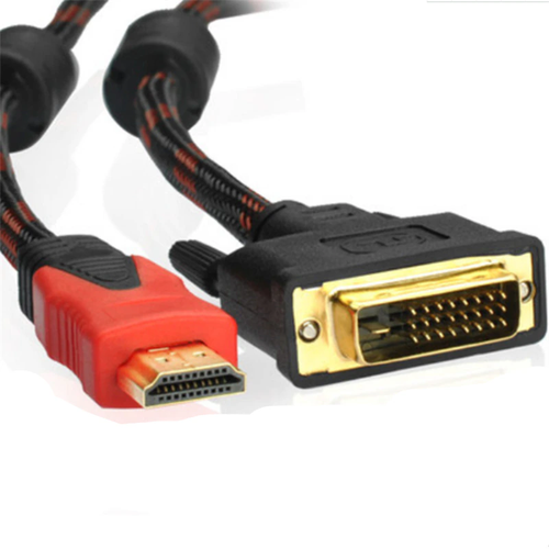 Кабель «B&P» HDMI to DVI-D (19M -25M) 1.5м фильтр , цвет черно-красный