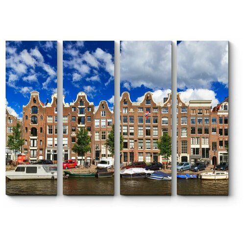 Модульная картина Отличный день для прогулки по каналам Амстердама 140x105