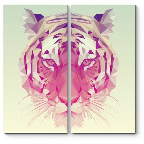 Модульная картина Многогранный тигр 120x120