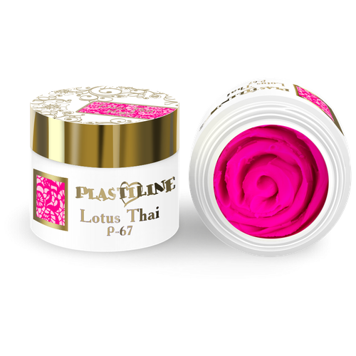 Гель-пластилин для лепки на ногтях, гель для дизайна, цвет неоновый ярко-розовый P-67 Lotus Thai, 5 мл.