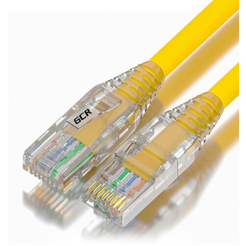 GCR Патч-корд 0.5m LSZH UTP кат.5e, желтый, коннектор ABS, 24 AWG, ethernet high speed 1 Гбит/с, RJ45, T568B, GCR-52590