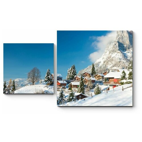 Модульная картина Зимняя Швейцария 60x36