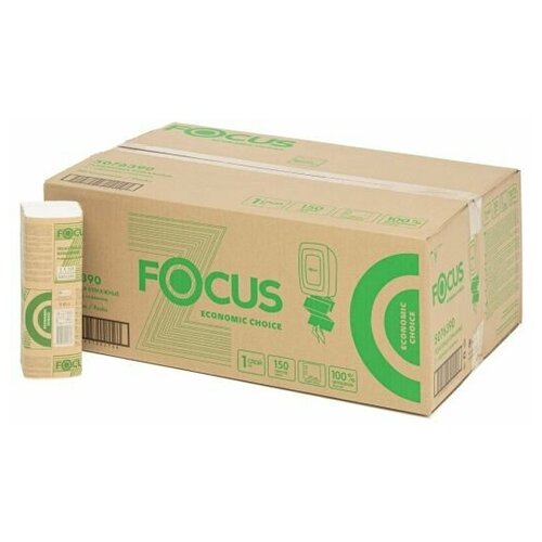 Полотенца бумажные д/дисп. FOCUS Economic Eco Zсл 1сл белцел 150л30пач/уп