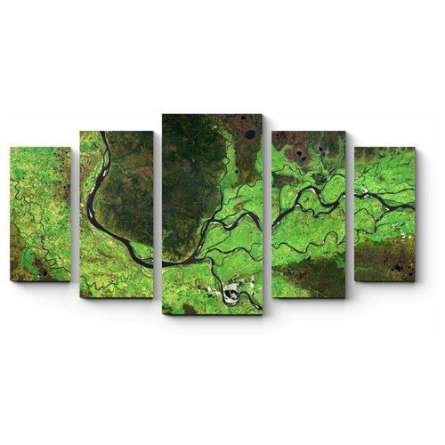 Модульная картина Карта рек 130x72