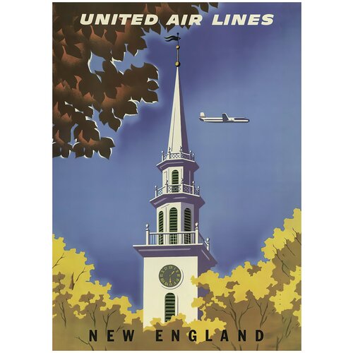 Постер / Плакат / Картина United Airlines 60х90 см в подарочном тубусе