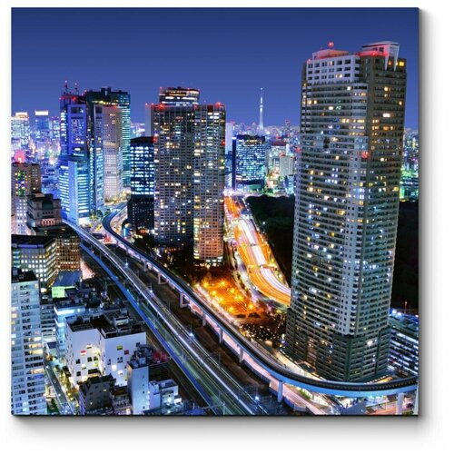 Модульная картина Ночная жизнь, Токио50x50