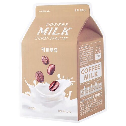 A'PIEU Маска тканевая с молочными протеинами и экстрактом кофе Coffee Milk One-Pack, 21 г, 21 мл