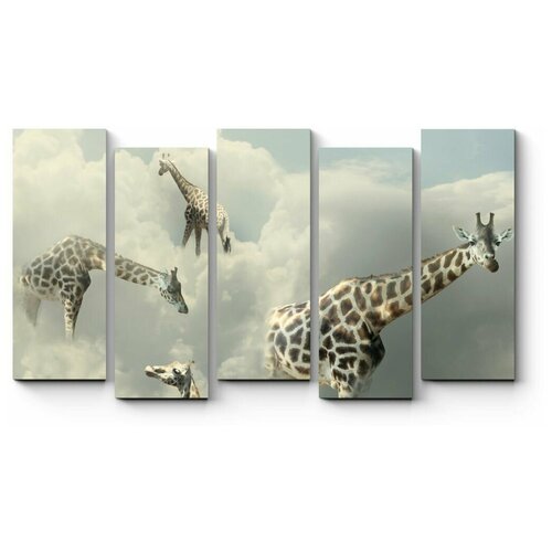 Модульная картина Жирафы в облаках160x92