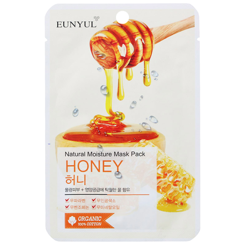Eunyul тканевая маска Natural Moisture Mask Pack с медом, 25 г, 22 мл