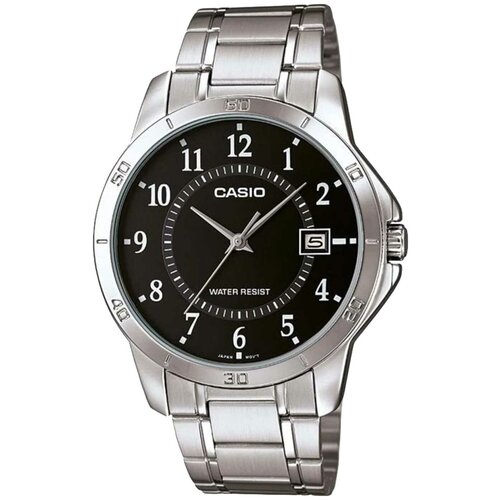 Наручные часы CASIO MTP-V004D-1B, черный, серебряный
