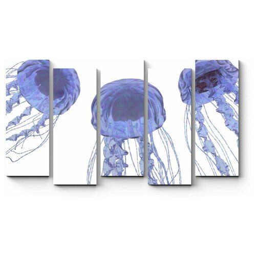 Модульная картина Пара голубоватых медуз150x87