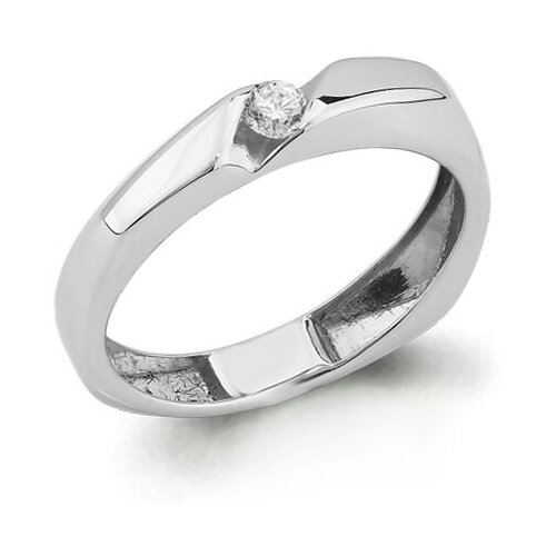 Кольцо помолвочное Diamant online, белое золото, 585 проба, бриллиант, размер 18, бесцветный
