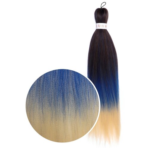 Queen Fair пряди из искусственных волос Sim-Braids трехцветный, синий/русый/молочный