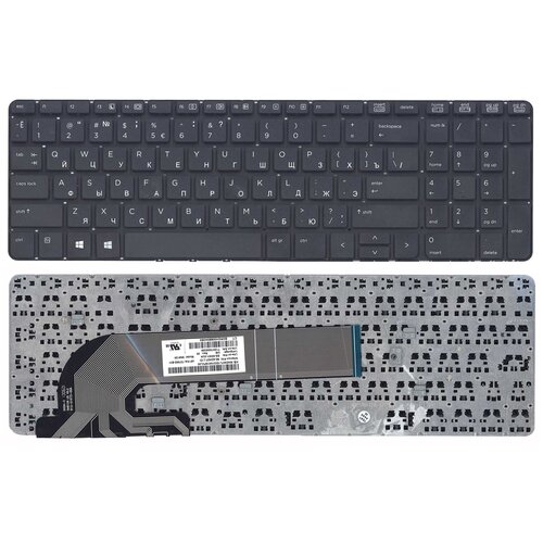 Клавиатура для ноутбука HP 727682-251 черная, плоский Enter