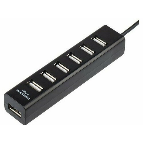 Разветвитель USB на 7 портов черный Rexant (18-4107)