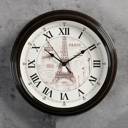 Тройка Часы настенные, серия: Город "Париж", d=31 см