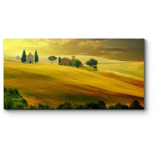 Модульная картина Летний закат в Тоскане 80x40