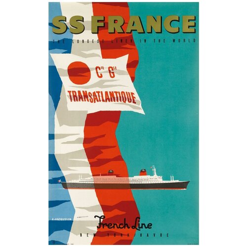 Постер / Плакат / Картина Корабли - Корабль плывет во Францию 90х120 см в подарочном тубусе