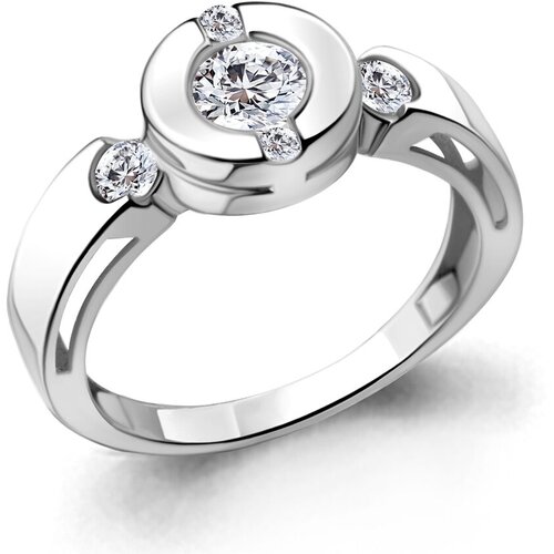 Кольцо Diamant online, серебро, 925 проба, кристаллы Swarovski, фианит, размер 17.5