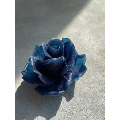 Натуральное мыло ручной работы Роза синяя прозрачная